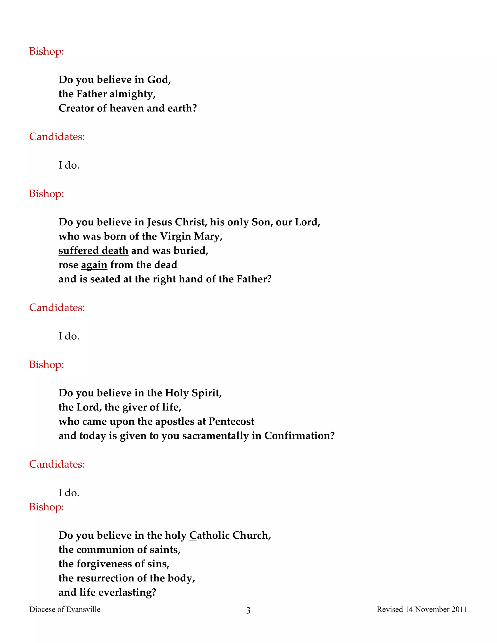 Rite of confirmation.rm revisions | PDF