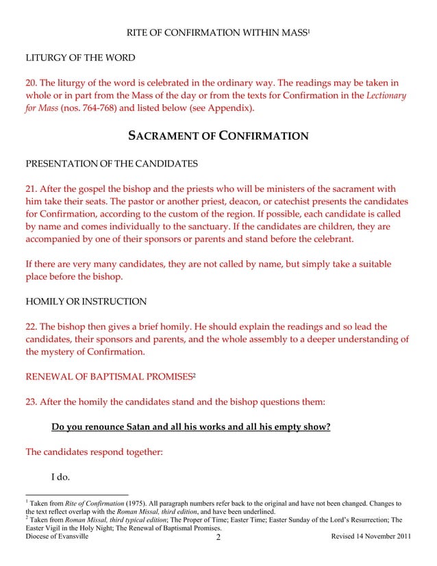 Rite of confirmation.rm revisions | PDF