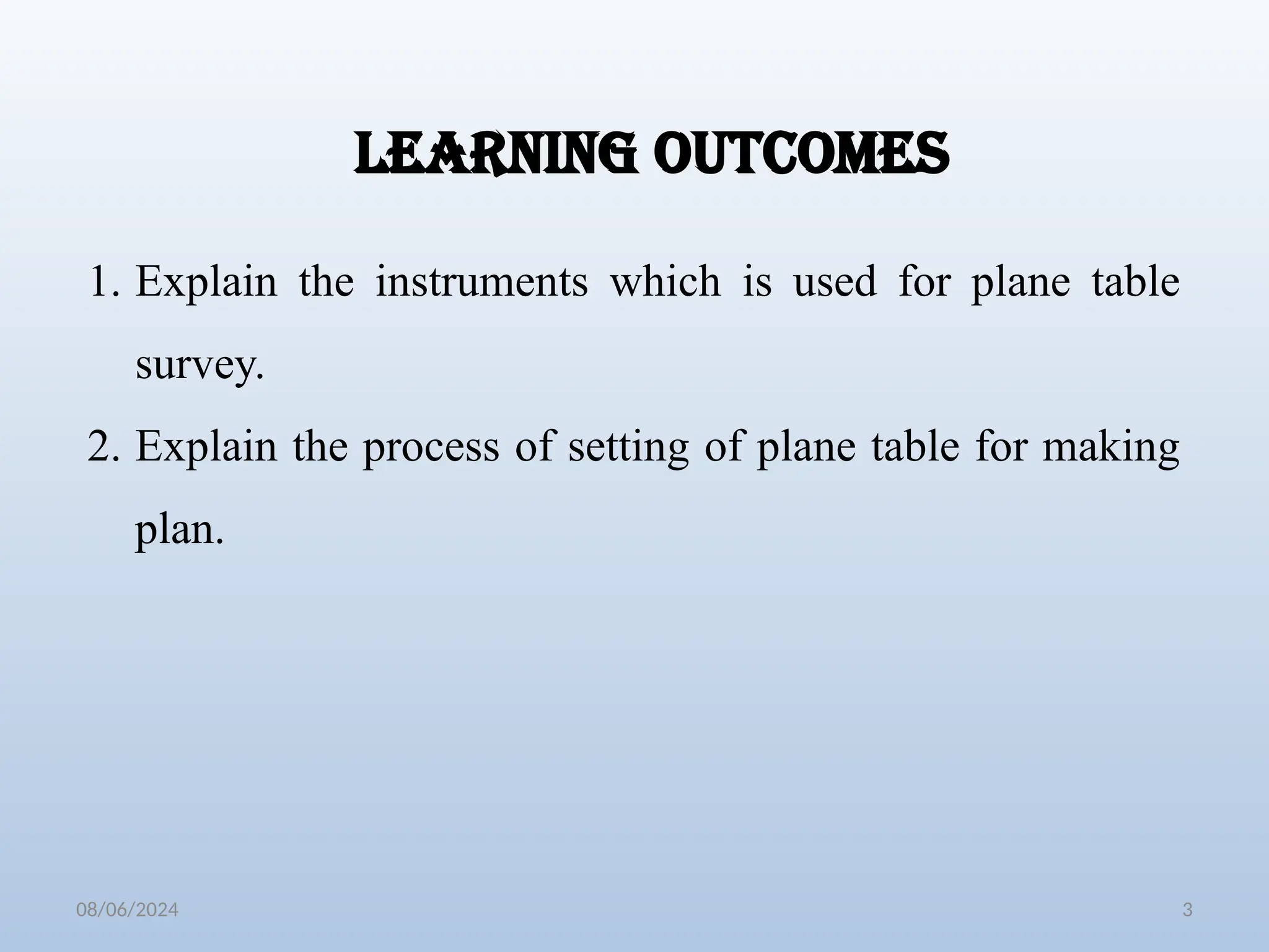 Plane table survey overview instrument used in pts | PPTX