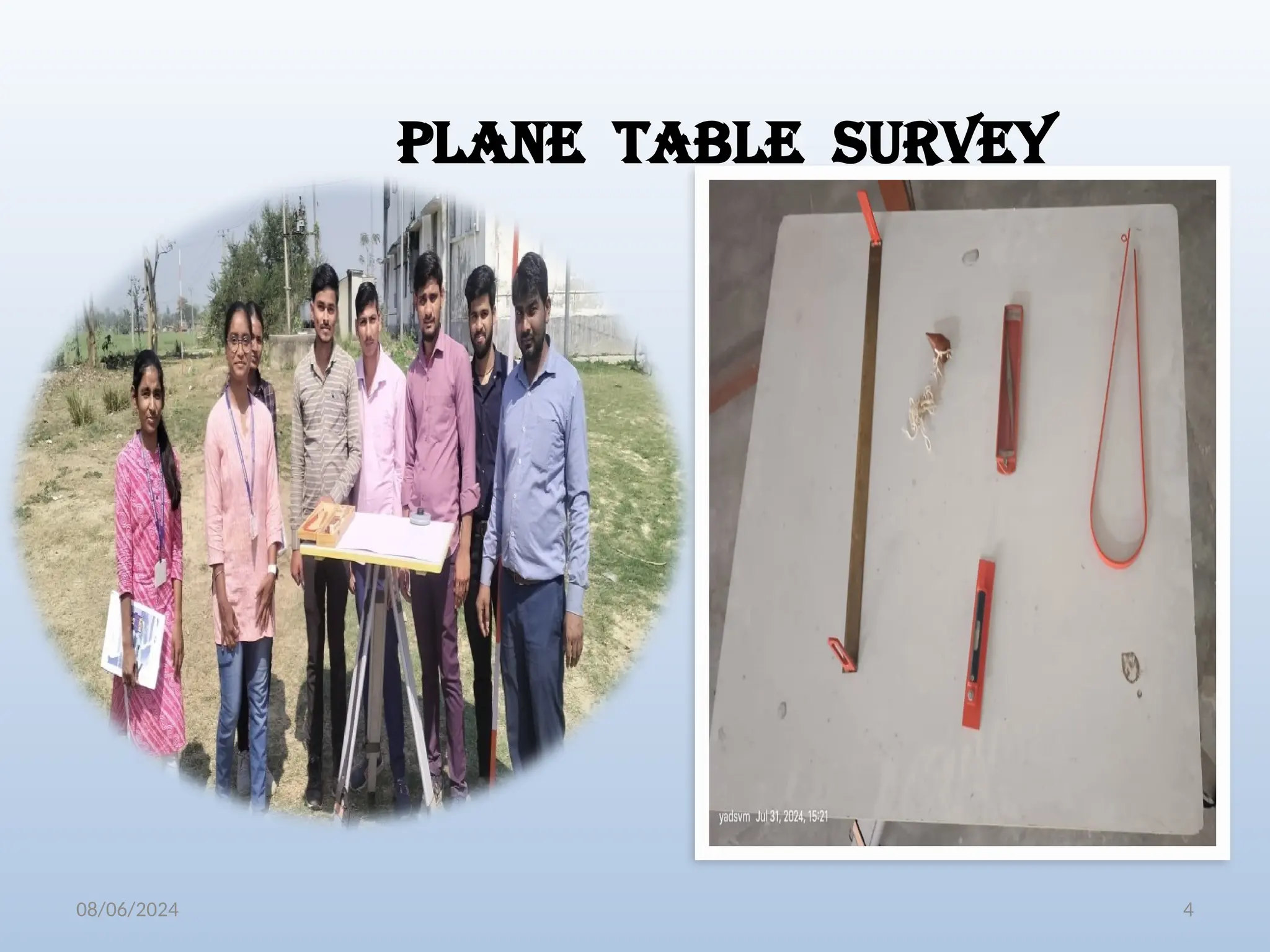Plane table survey overview instrument used in pts | PPTX