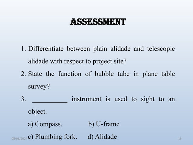 Plane table survey overview instrument used in pts | PPT