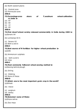 100 mcq related questions on kharif crops | DOCX