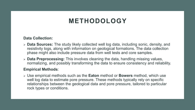 Pore Pressure Evaluation Using Subsurface Data Pptx Technology