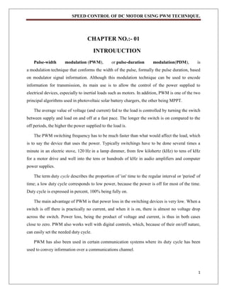Speed Control Of DC motor By Using PWM Technique | PDF