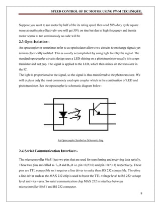 Speed Control Of DC motor By Using PWM Technique | PDF
