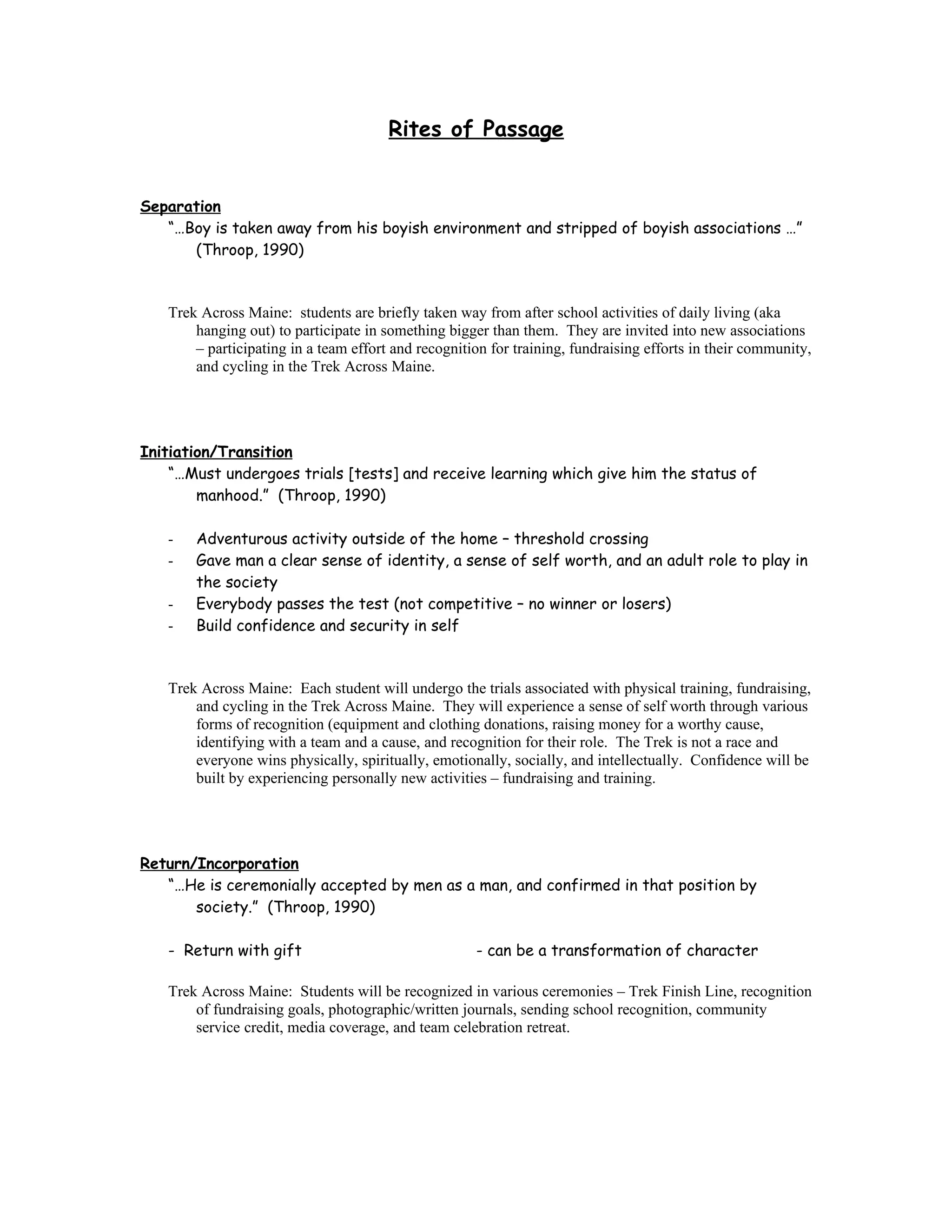 Rites of Passage | PDF