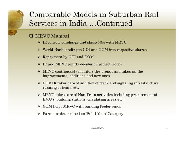 RITES's SPV Model for Bengaluru Suburban Rail Service | PPT