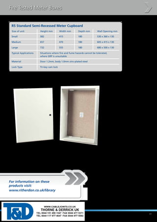 Ritherdon Steel Meter Boxes And Repair Boxes | PDF