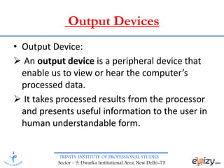 Output Devices-Types of Output Devices | PPTX