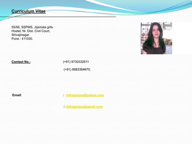 Ritika ganjoo resume | PPT