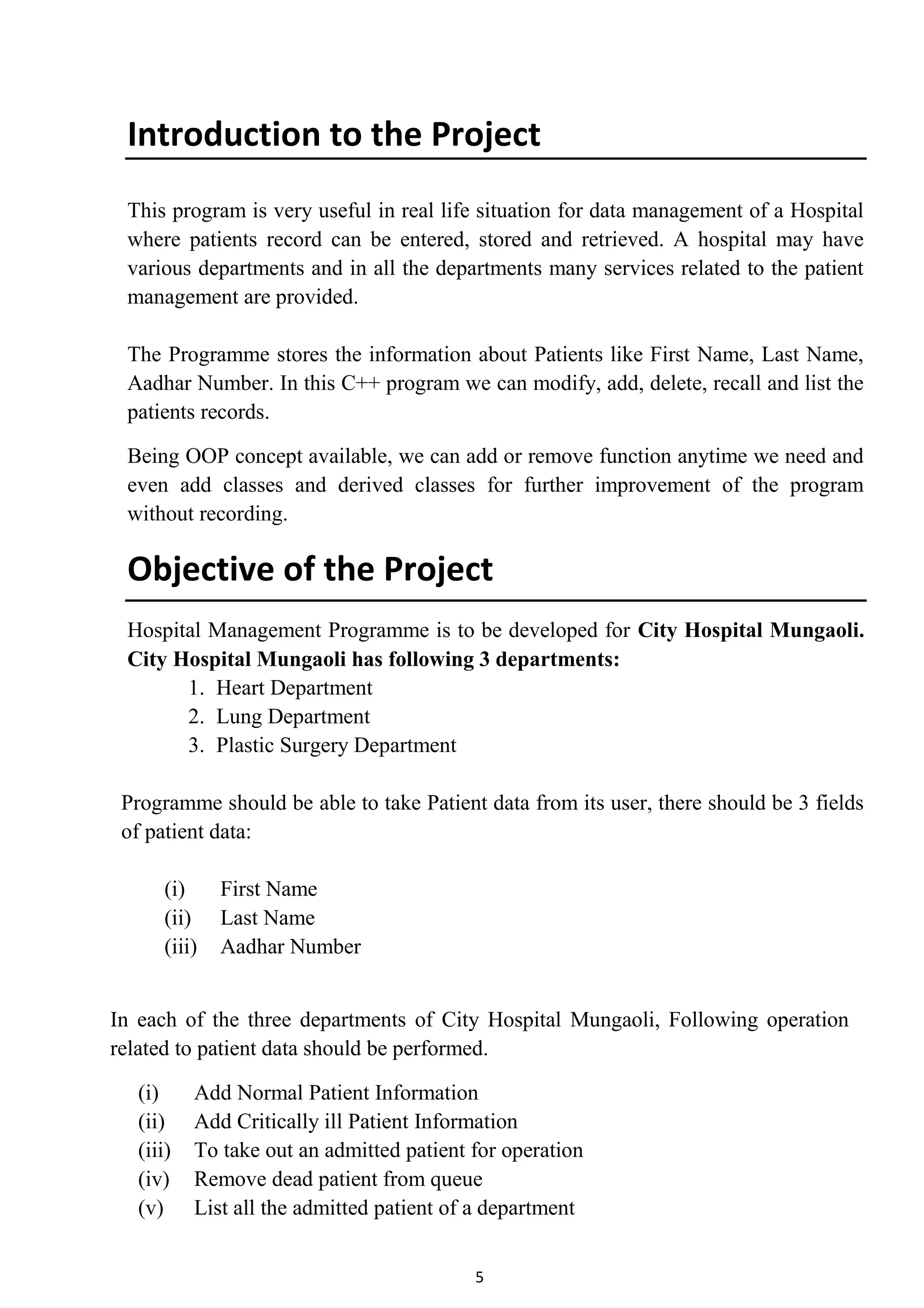 Hospital management project_BY RITIKA SAHU. | PDF