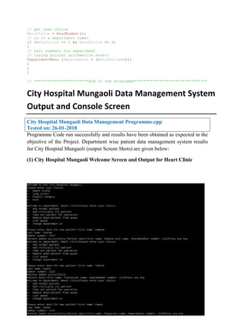Hospital management project_BY RITIKA SAHU. | PDF