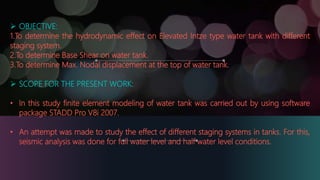 Seismic Analysis of Elevated Water Tank | PPTX