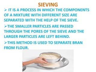 UNIT- SEPARATION OF SUBSTANCES | PPTX | Chemistry | Science