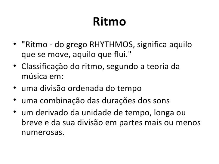 Ritmo – conceitos e função aula 6º ano