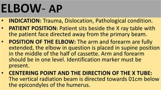 Radiographic positioning of Upper limb (ELBOW & HUMERUS) | PPTX
