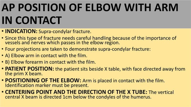 Radiographic positioning of Upper limb (ELBOW & HUMERUS) | PPTX | Death ...