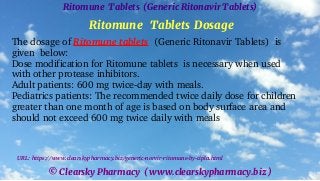 Ritomune Tablets (Generic Ritonavir Tablets) | PDF