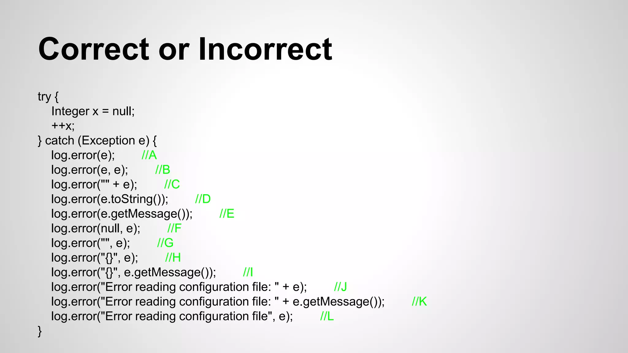 Proper application logging | PPT