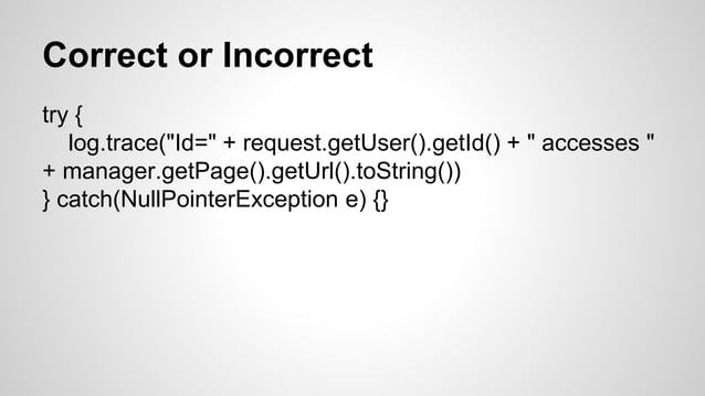 Proper application logging | PPT