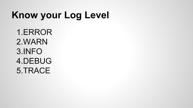 Proper application logging | PPT