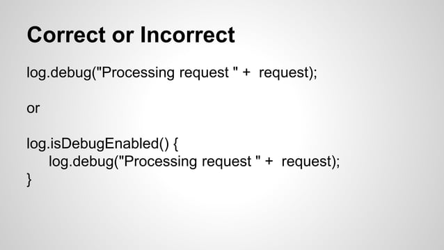 Proper application logging | PPT