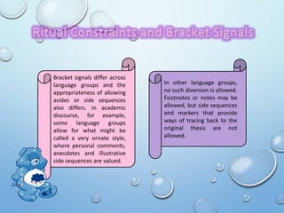 Ritual constraints and bracket signals and nonparticipant signals 1 | PPT