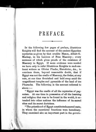 Ritual of the a & a egyptian rite of memphis for the valley of canada | PDF