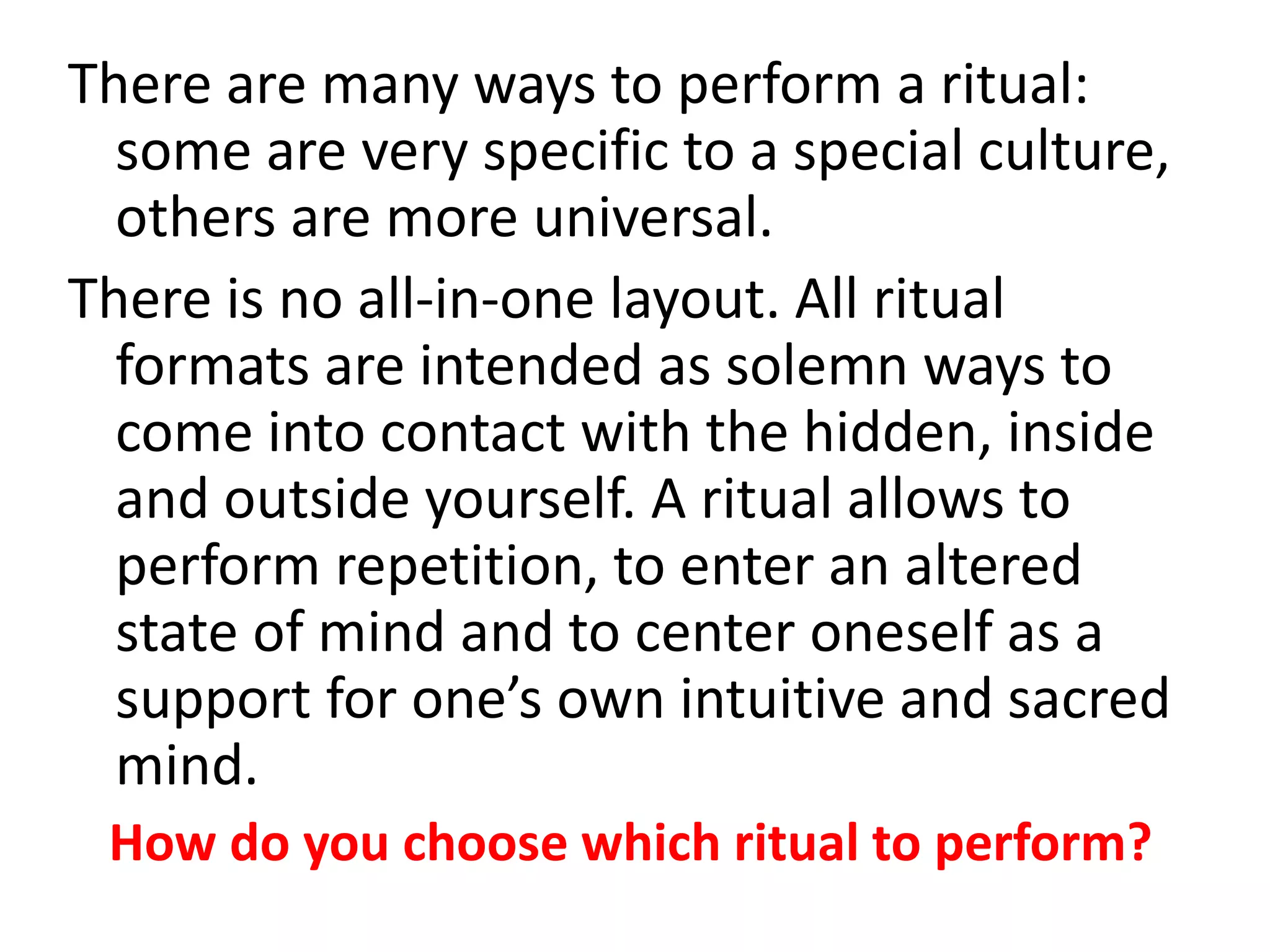 Rituals in psychotherapy | PPTX