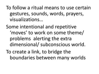 Rituals in psychotherapy | PPTX