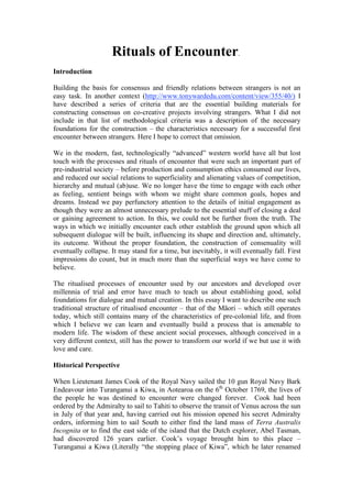 Rituals Of Encounter (Slideshare) | PDF