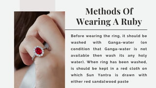 Rituals Of Wearing Ruby Gemstone | PPT