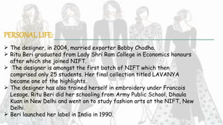 DESIGNER RITU BERI | PPT