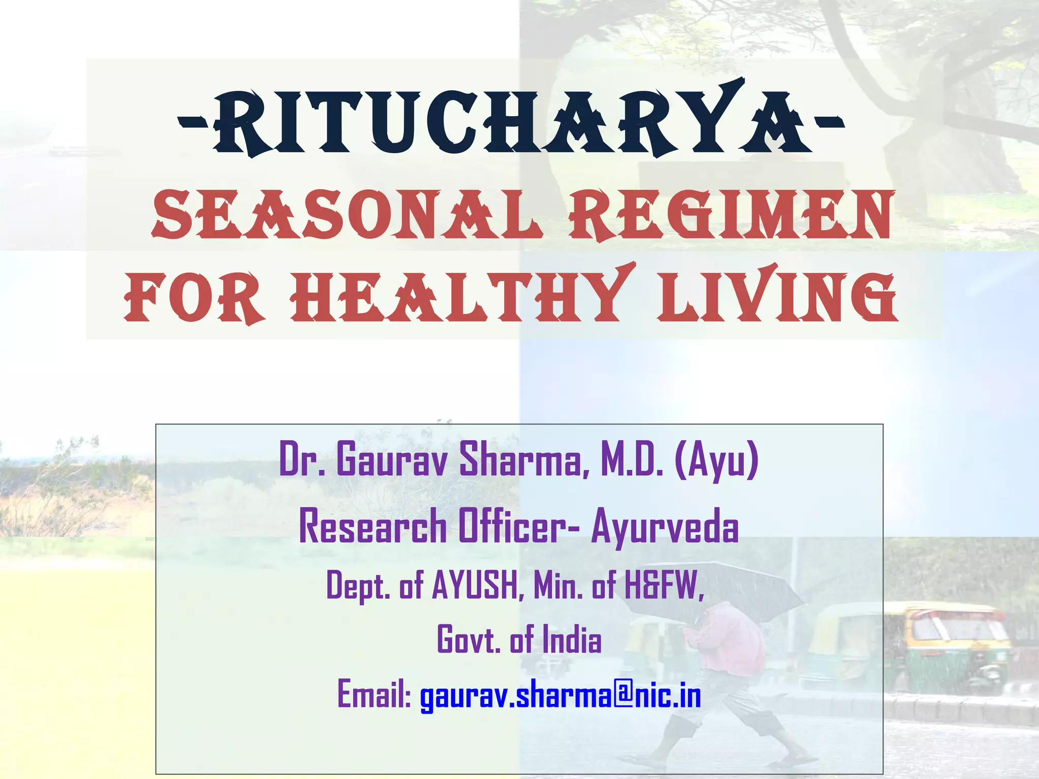 Ritucharya final presentation | PPT