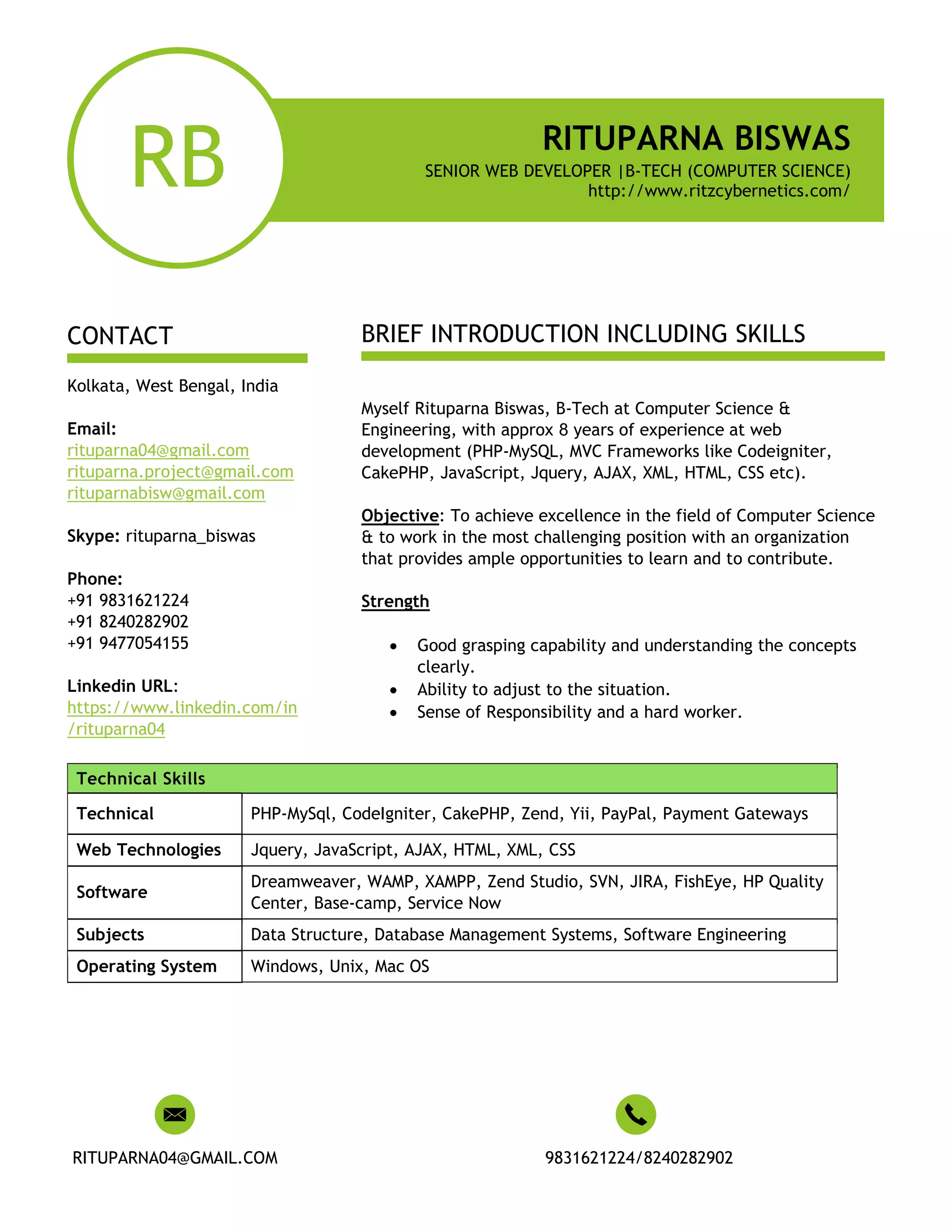 Rituparna Biswas Portfolio | PDF