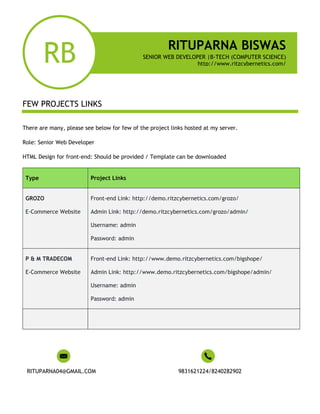 Rituparna Biswas Portfolio | PDF | Web Design and HTML | Internet