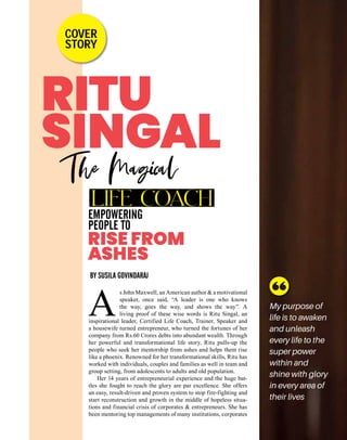 Life Coach Ritu Singal Honoured By Siliconindia | PDF