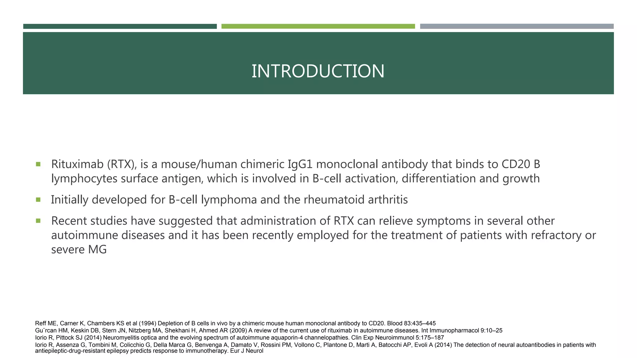 Rituximab in Treatment-Refractory Myasthenia Gravis | PPTX
