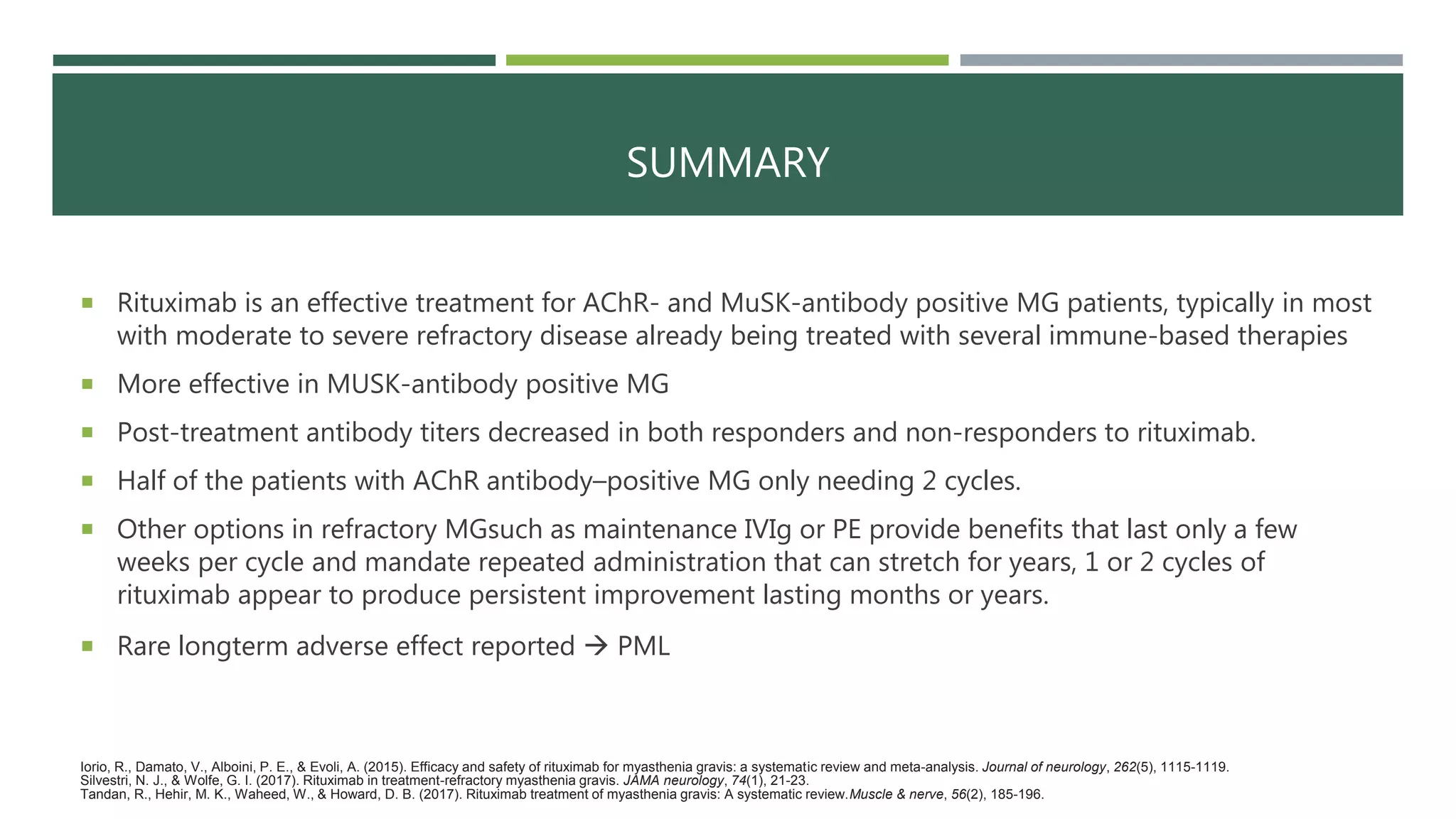 Rituximab in Treatment-Refractory Myasthenia Gravis | PPTX