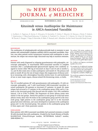 Rituximab MAINTAININCE in vasculitis | PDF | Blood Disorders | Diseases and Conditions