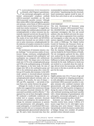 Rituximab MAINTAININCE in vasculitis | PDF | Blood Disorders | Diseases and Conditions