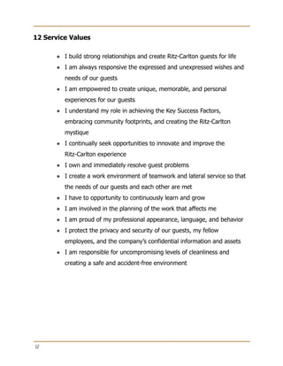 Ritz-Carlton Level of Service - Produced by Symbio Agency | PDF