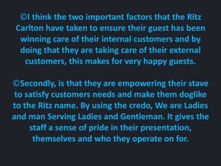 Ritz carlton case study | PPTX