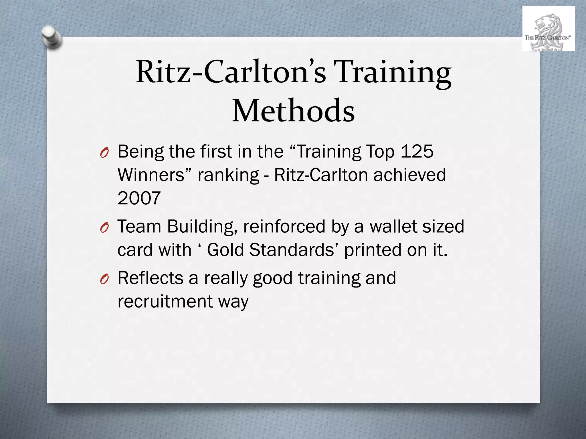 Ritz carlton’s hrm practices and work culture | PPTX