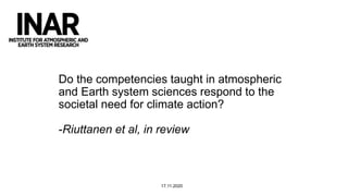 Riuttanen, Laura: Learning multidisciplinary climate change ...