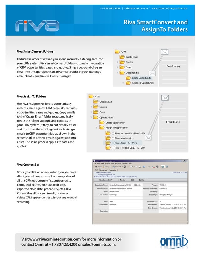 Riva CRM Integration for Exchange | PDF