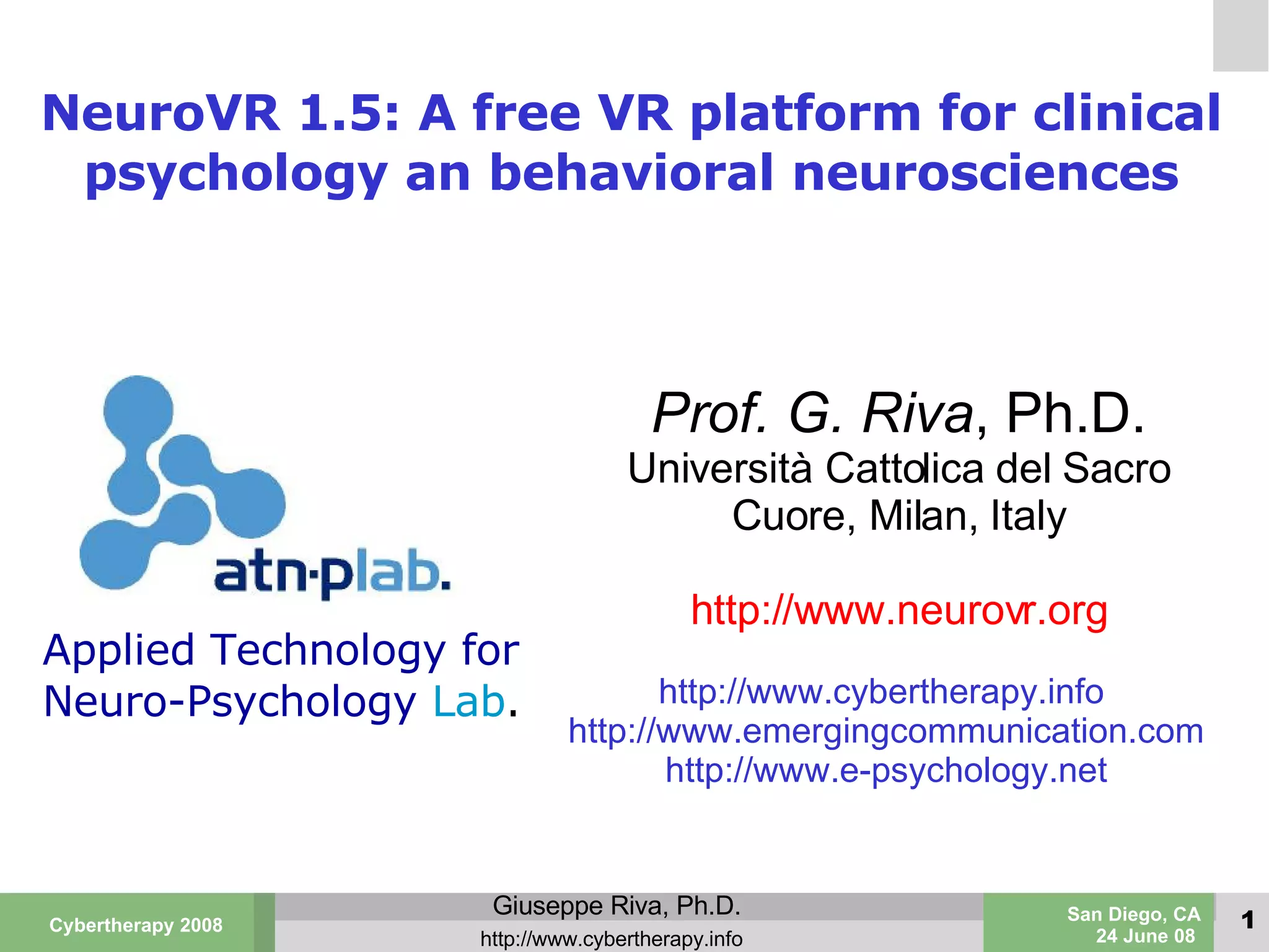 NeuroVR 1.5 - Open Source VR system for neuroscience and behavioral ...