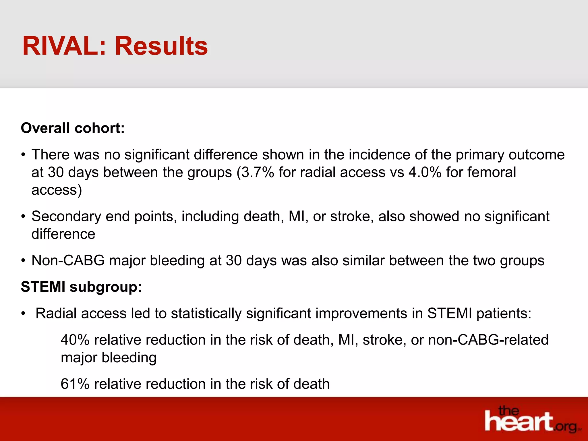 RIVAL trial - Summary & Results | PDF