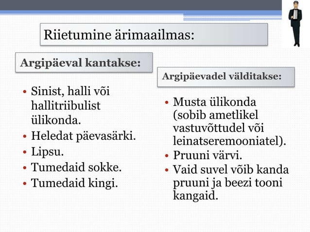Meeste riietumisetikett. | PPT