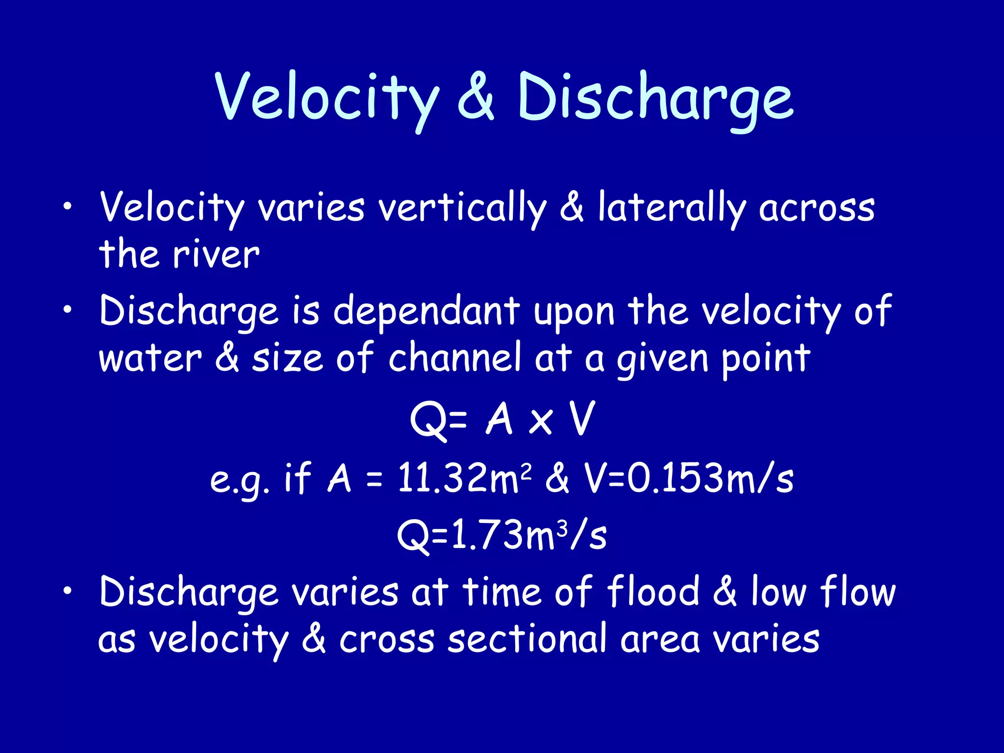 River Channels Velocity And Discharge | PPT
